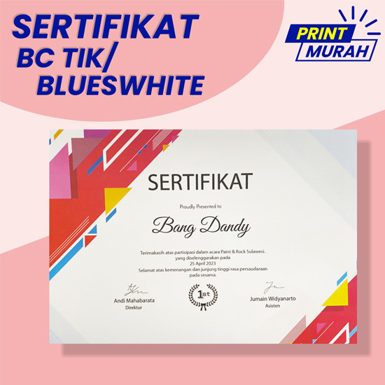 Cetak Sertifikat BC TIK Murah Online | MasbroPrinting Malang