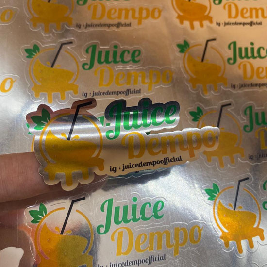 Cetak Sticker Camel Metalized Silver Murah Online di Malang