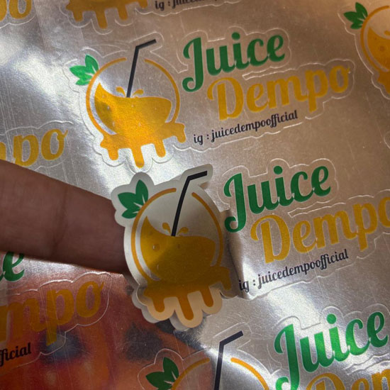 Cetak Sticker Camel Metalized Silver Murah Online di Malang