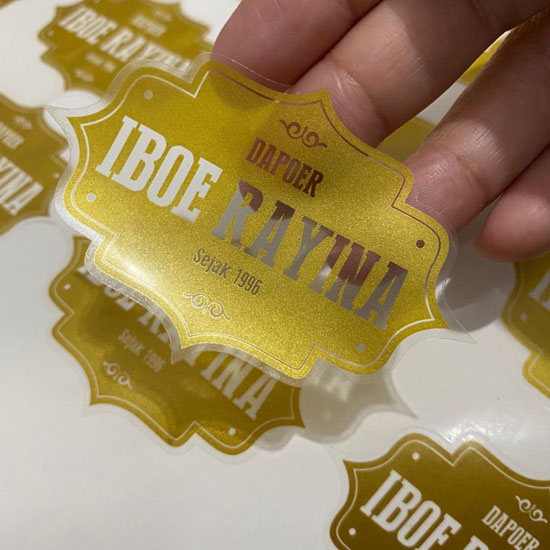 Cetak Sticker Vinyl Camel Transparant Murah Online di Malang